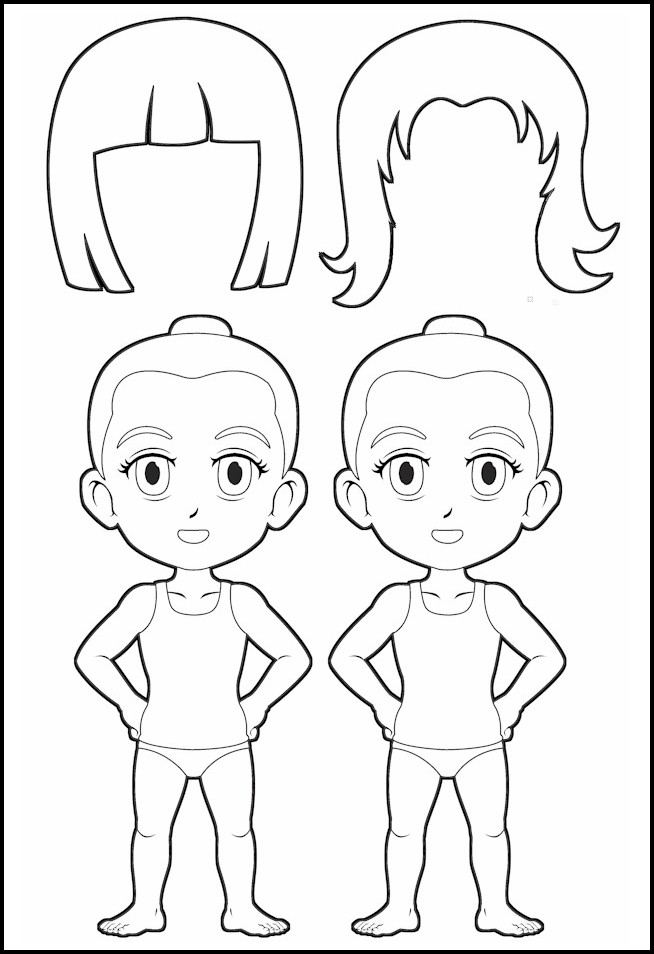 Superhero Paper Dolls Body With Hair Outline MakingFriendsMakingFriends