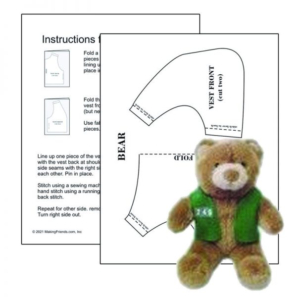 Printable Vest Pattern for Bear - MakingFriends