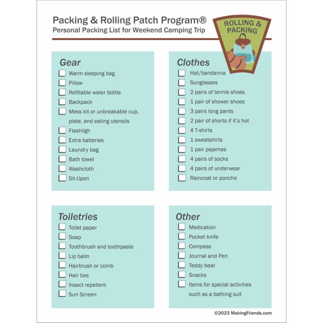 Rolling & Packing Patch Program® - MakingFriends