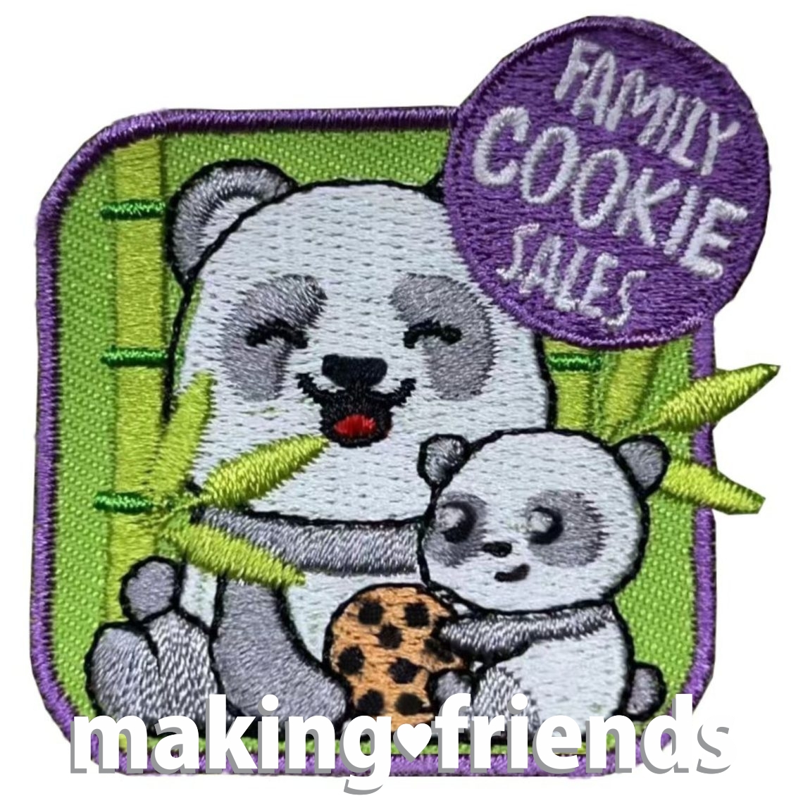 Family Cookie Sales Patch with Panda - MakingFriends